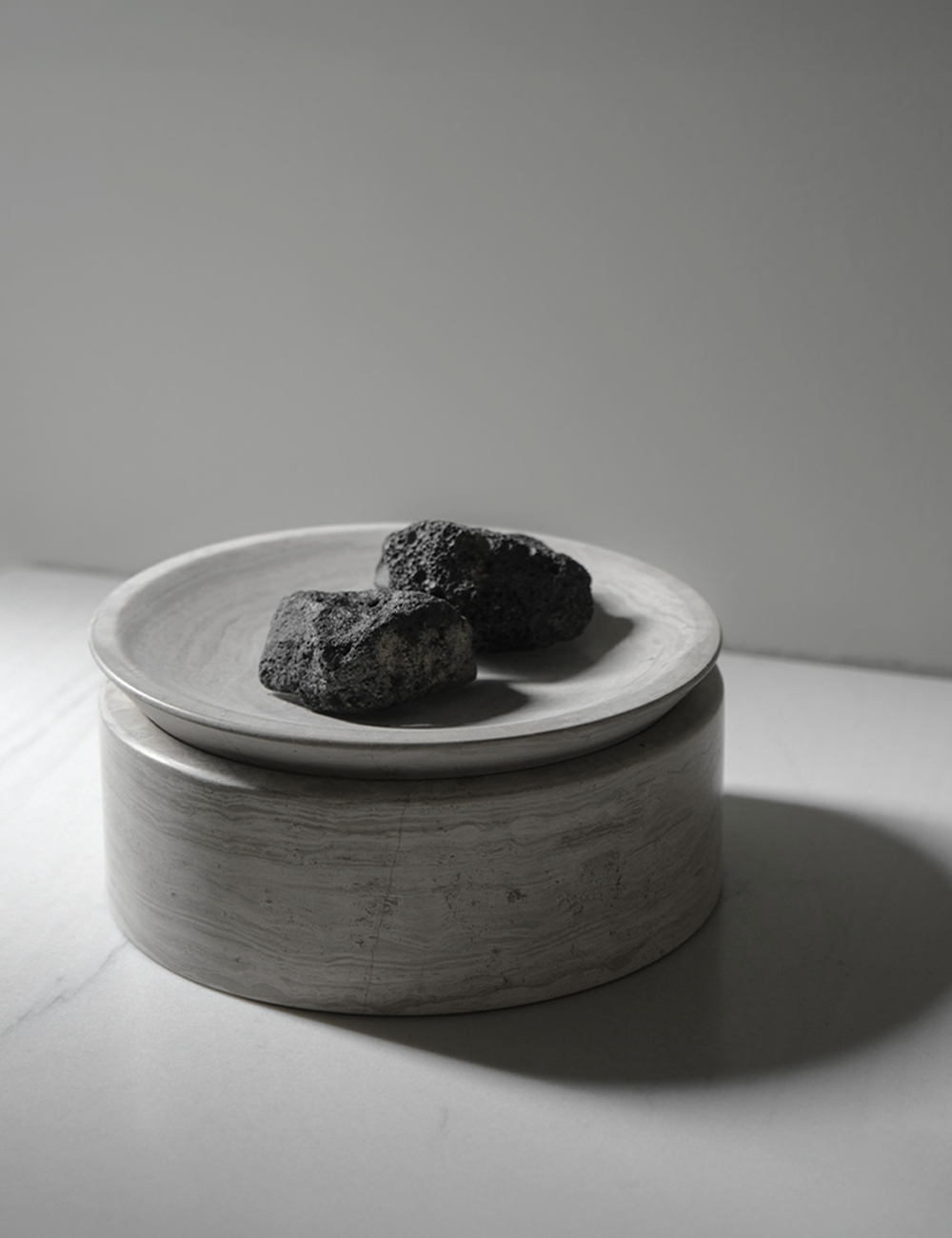 EDO canister low in smoke grey marble – BRANDT Copenhagen