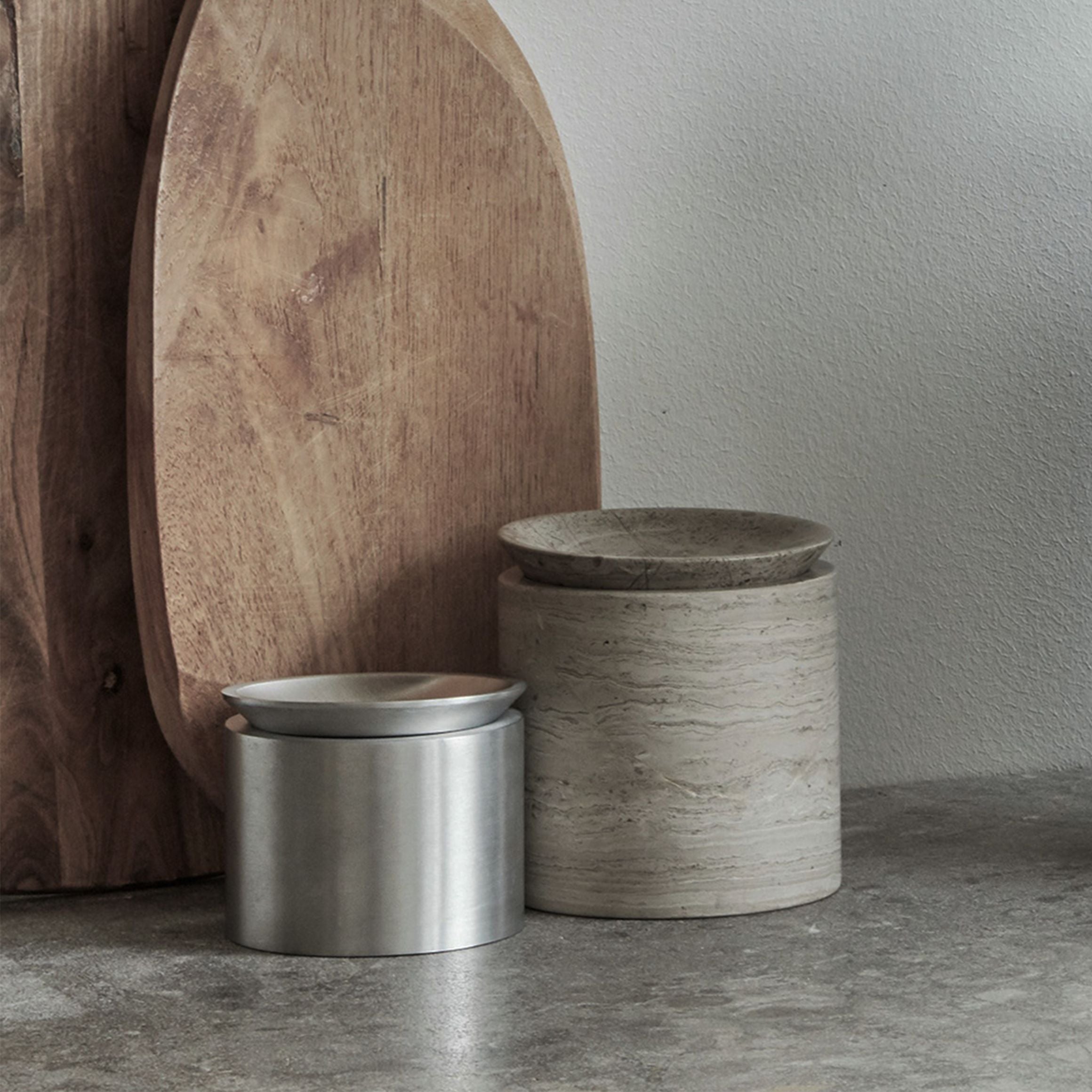 EDO canister large in smoke grey marble – BRANDT Copenhagen